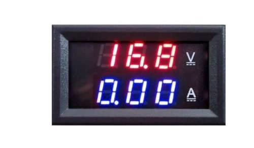 Digital Voltmeter Ammeter Dc 0-100V 10A Dual Led Red Blue Monitor Panel ...
